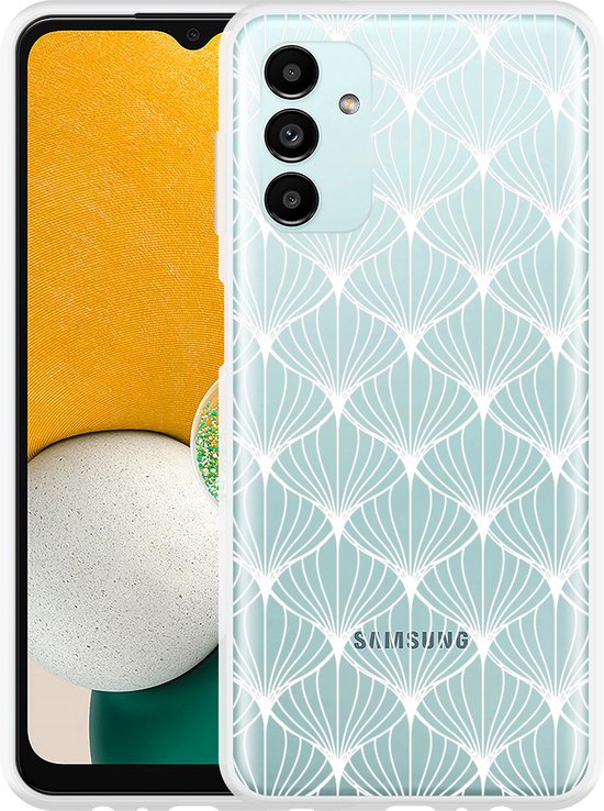 Samsung Galaxy A13 5G Hoesje White Abstract Pattern - Designed by Cazy ...