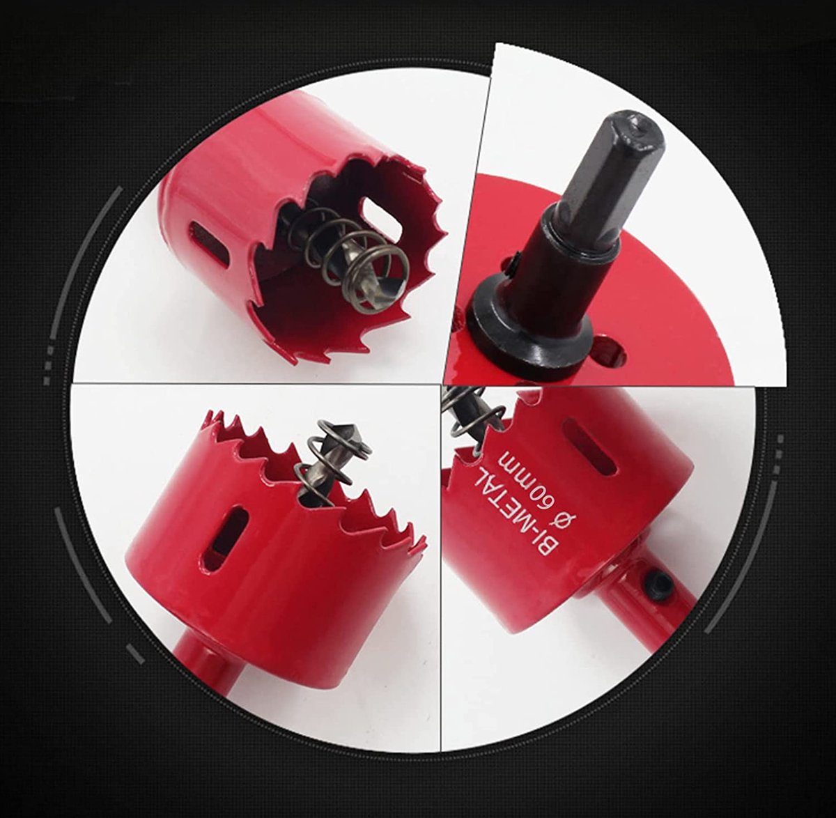 Canzoon Bi-metaalgatzaag 3Stks 60Mm Gat Zaag 30Mm En 15Mm HSS Bi ...