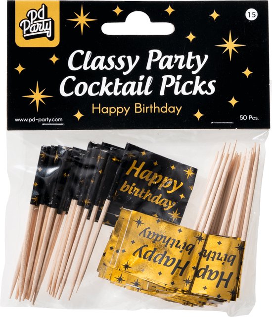 Classy party cocktail picks - Happy birthday | bol