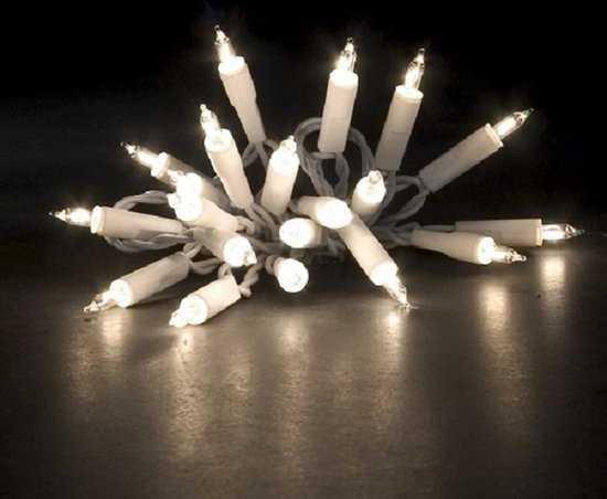 Kerstverlichting - 50 Lampjes - Warm Wit licht - Voor Binnen - Witte ...