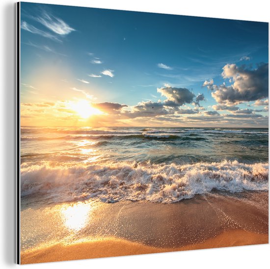 Wanddecoratie Metaal - Aluminium Schilderij Industrieel - Strand - Zee - Zonsondergang... | bol