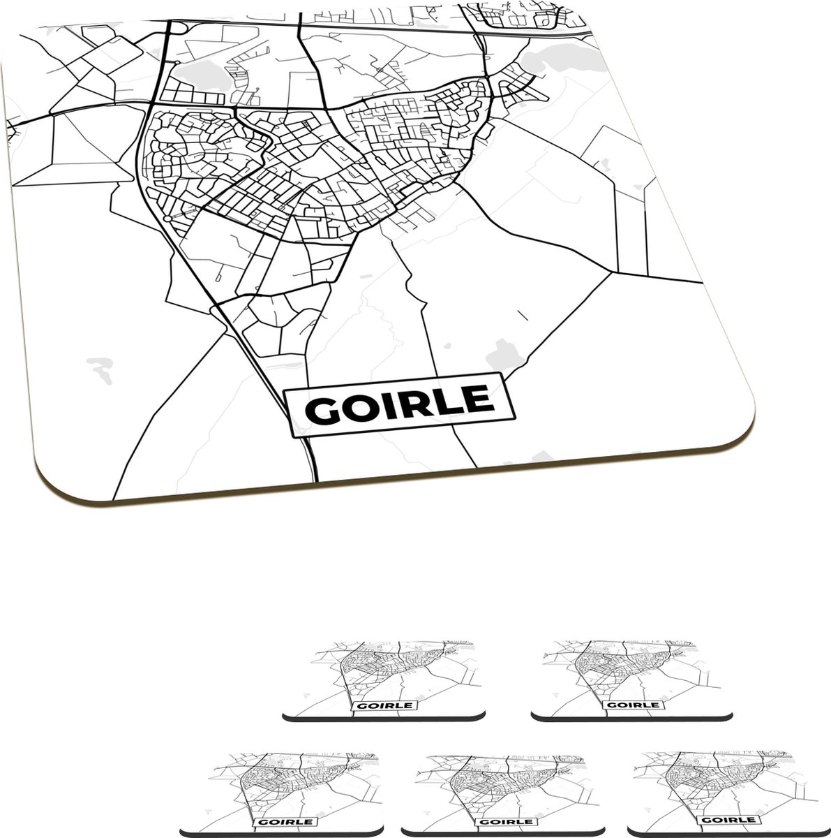 Onderzetters voor glazen - Plattegrond - Goirle - Kaart - Stadskaart ...