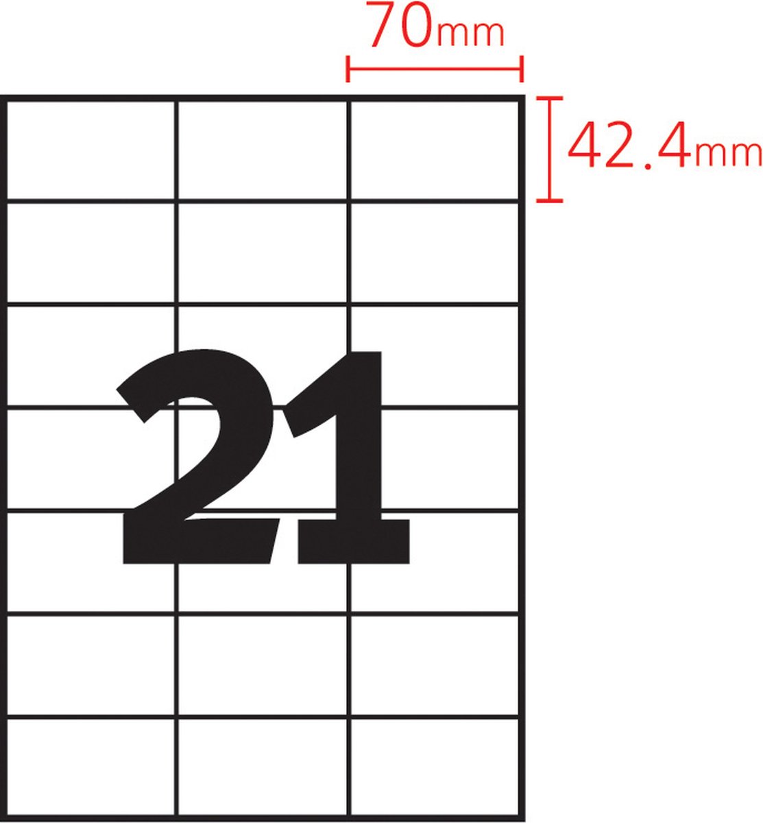 Printec Glanzend etiket - Laser printer - 25 stickervellen - 21 labels per A4 - 525... | bol.com
