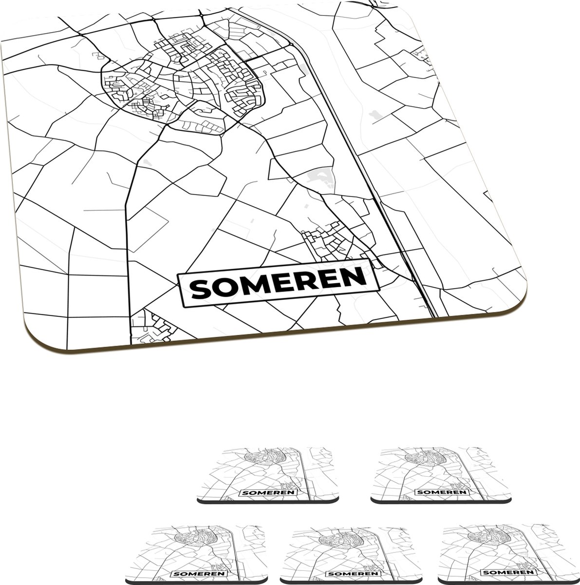 Onderzetters voor glazen - Kaart - Stadskaart - Someren - Plattegrond ...