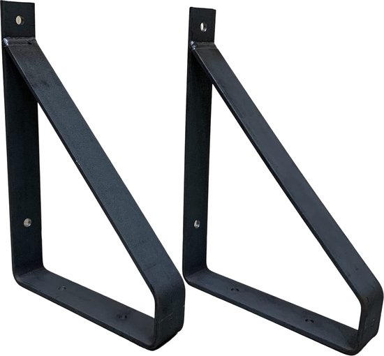 Industriële Plankdrager 20 cm - Set - Staal - Met mat zwarte Coating ...