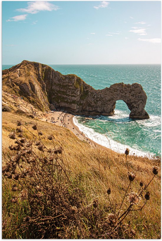 WallClassics - Poster (Mat) - Zee met Grote Rots met Gat - 50x75 cm ...