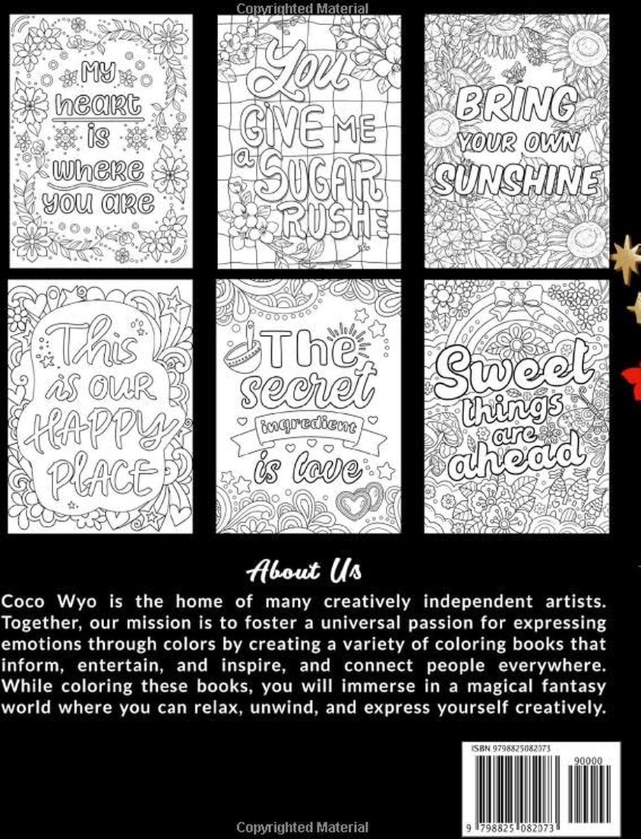 Sweet Quotes Coloring Book - Coco Wyo - Kleurboek voor volwassenen ...