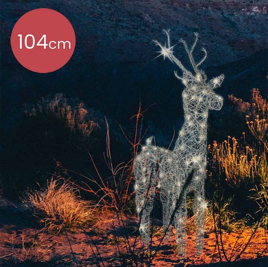 Sierlijke grijze rotan hert met LED verlichting voor buiten en binnen ...
