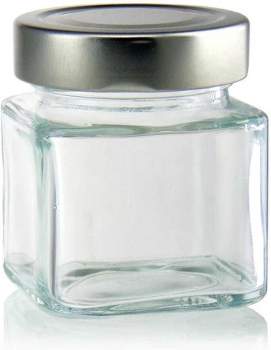 Ornina - 156ml vierkante pot - transparante potjes - kruidenpotjes ...