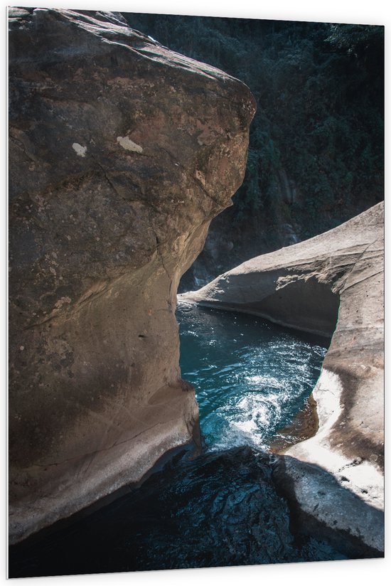 WallClassics - PVC Schuimplaat - Helder Stromend Blauw Water - 100x150 ...