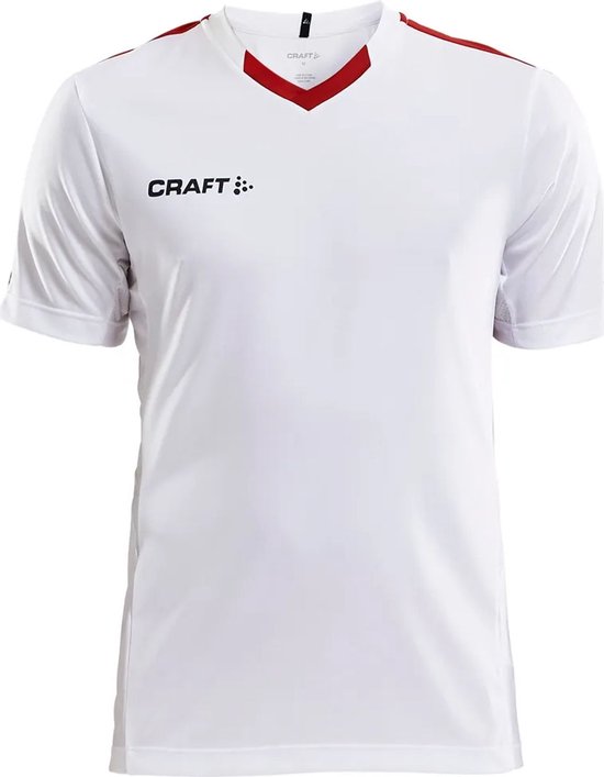 Craft Progress Jersey Contrast M 1905561 - White/Bright Red - M | bol