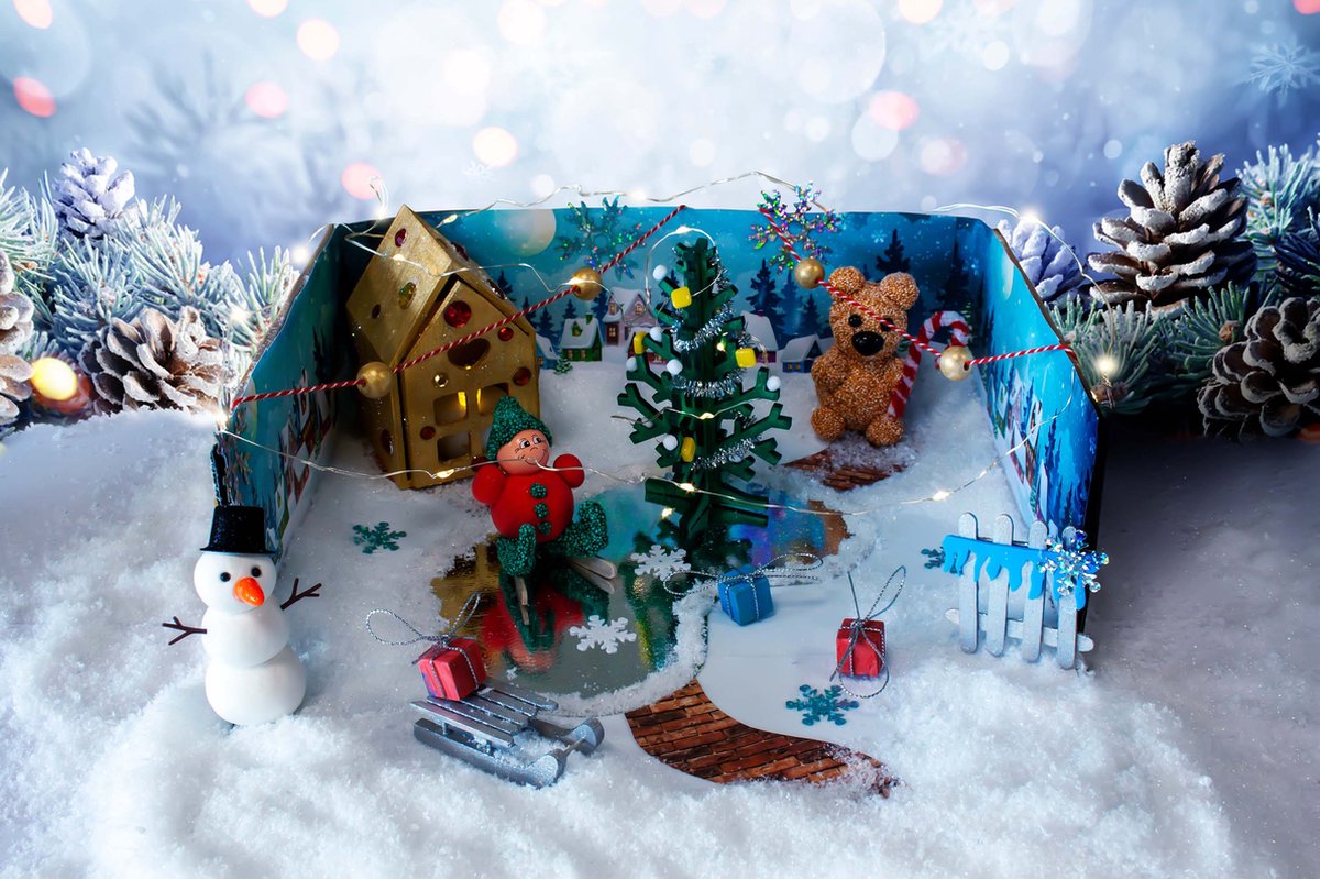 Advent box: Winterwonderland met gekleurde LED-lichtjes - Kerstpakket ...