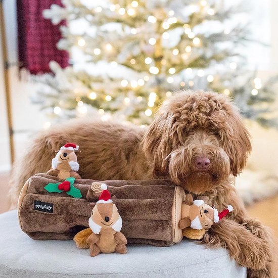 ZippyPaws Burrow - Hide-Cuddle-Dog Puzzle-Dog Toy-Tronc d'arbre avec ...