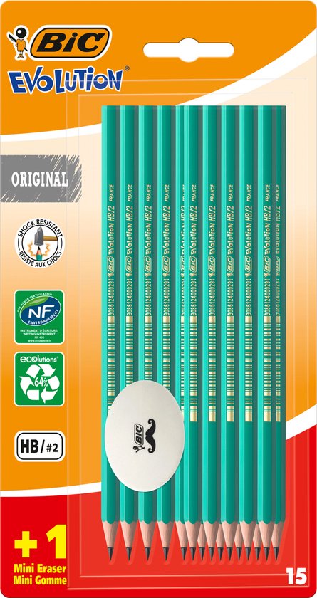 BIC Schoolpotlodenset - BIC Evolution HB-grafietpotloden en Mini Fun ...