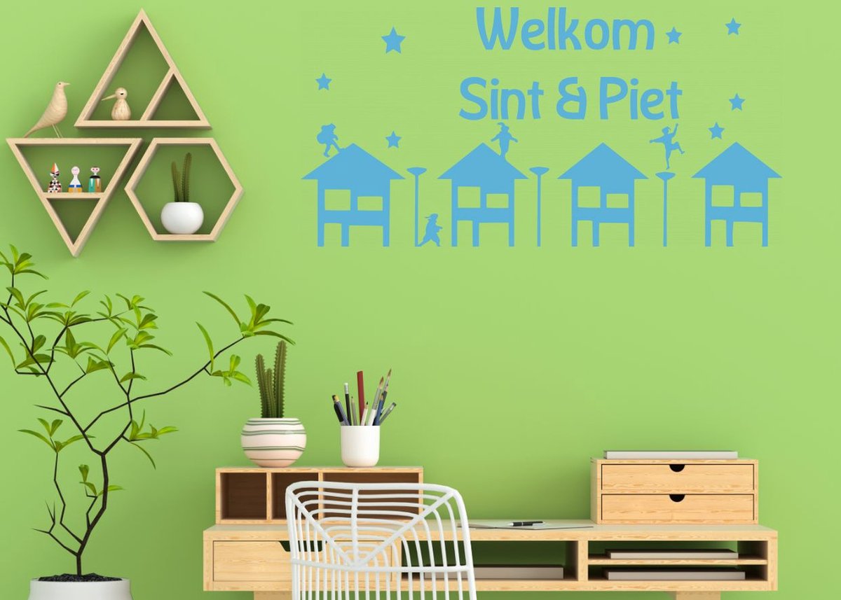 Stickerheld - Sticker Muursticker Welcome Sint and Piet - Salon ...