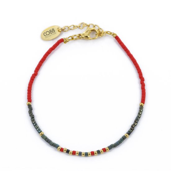 CO88 Collection 8CB-91157 Kralenarmband met Miyuki Kralen - Rood en ...