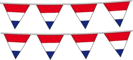 Vlaggenlijn feest slinger Holland - 2x stuks - Nederlandse vlag - rood ...