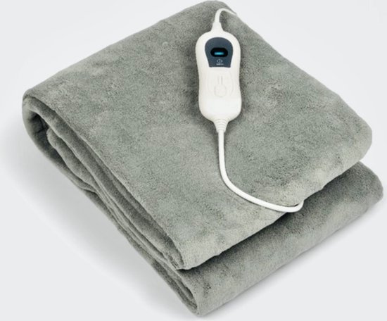 SENSLY® Elektrisch deken/dekbed - Mint/Grijs - 3 Standen - 120 x 160 cm ...