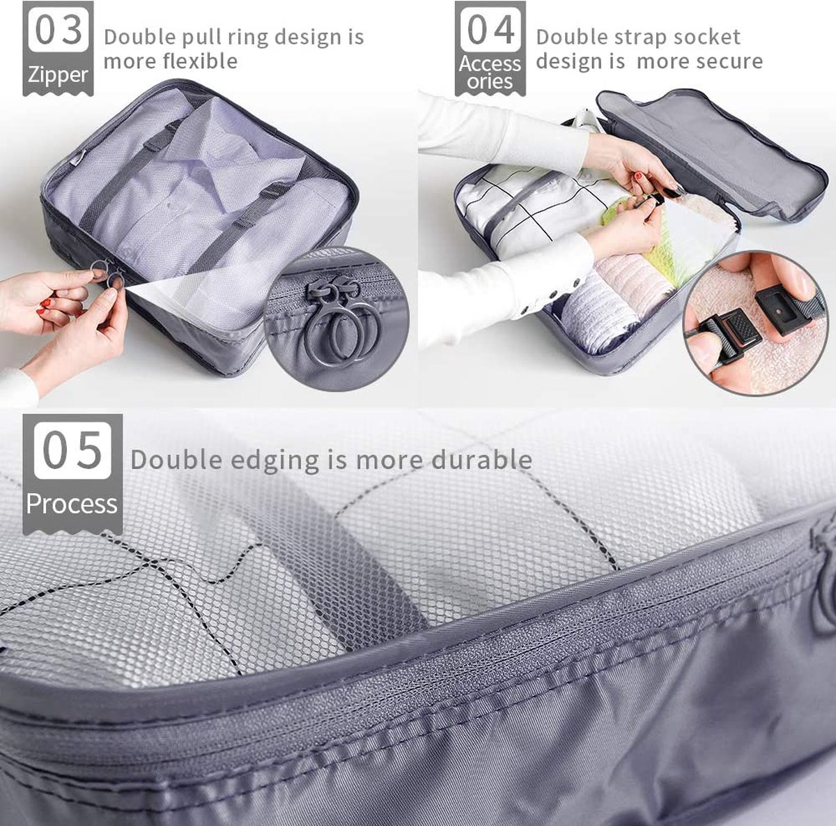 Packing Cubes Set Kleding Organizer Voor Reis Koffer Opbergzakken Voor ...