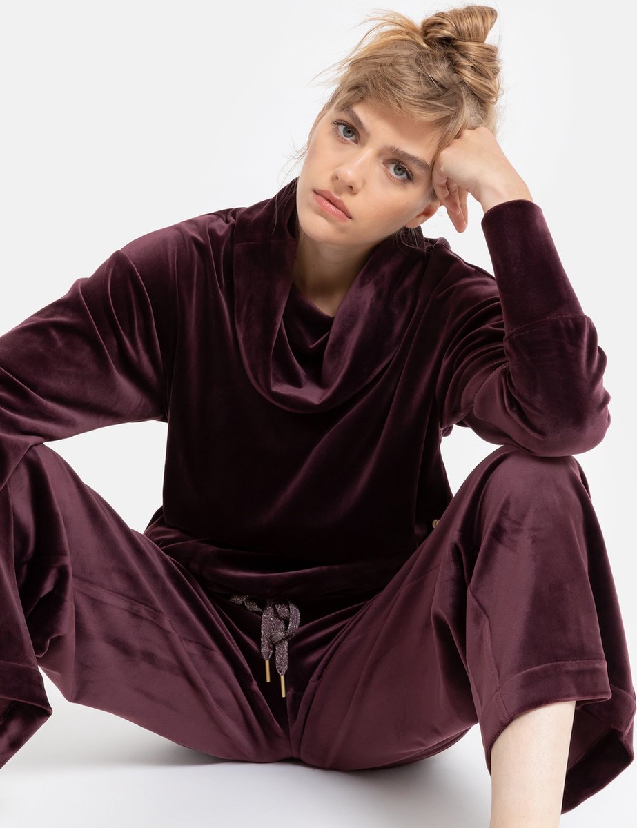 Lords & Lilies huispak velours dames - bordeaux - 222-5-THC-V/333 ...