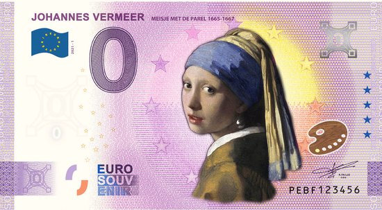 0 Euro biljet 2021 - Vermeer Meisje met de Parel KLEUR | bol