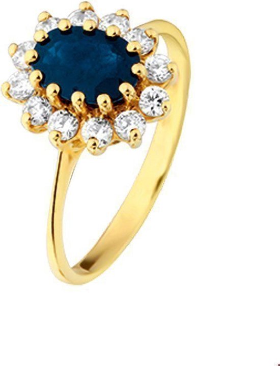 Ring Saffier En Zirkonia Halo | bol