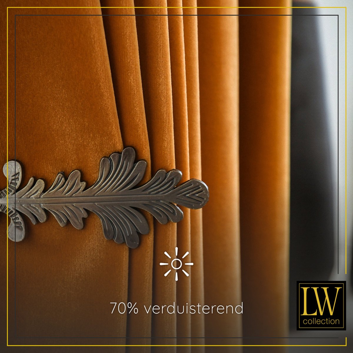 Gordijnen Oranje Velvet Kant en klaar 140x175cm - Kant en klare ...