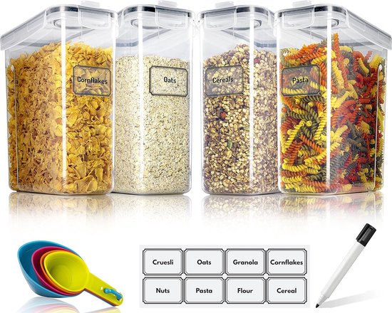Voorraadpot Set (4x2,5L) Luchtdichte Voorraaddozen, Voorraadpotten ...