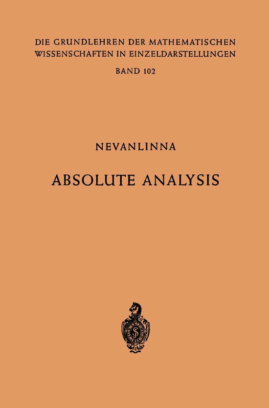 Absolute Analysis | 9783662215944 | Frithjof Nevanlinna | Boeken | bol