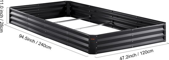 KOSMOS - Kweekbak planten - Moestuinbak - Verhoogd bed - 240x120x28cm ...