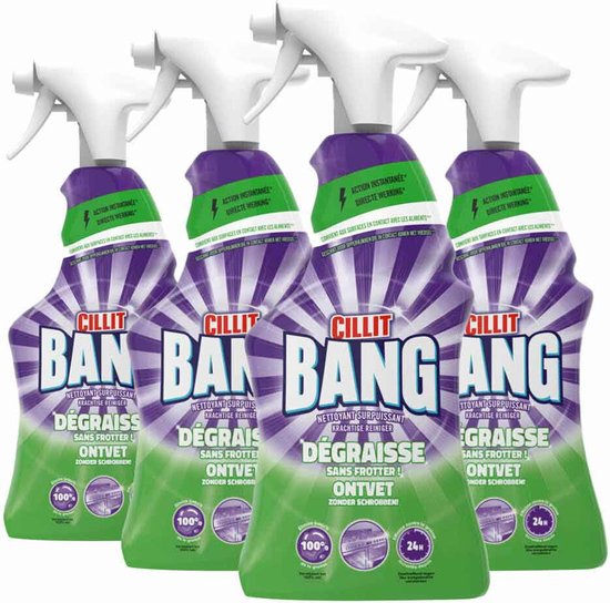 4x Cillit Bang Power Cleaner Schoonmaakspray Universal Ontvetter 750 ml ...