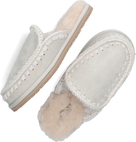 Mou Slipper Full Eskimo Stitch Pantoffels - Sloffen - Dames - Zilver ...