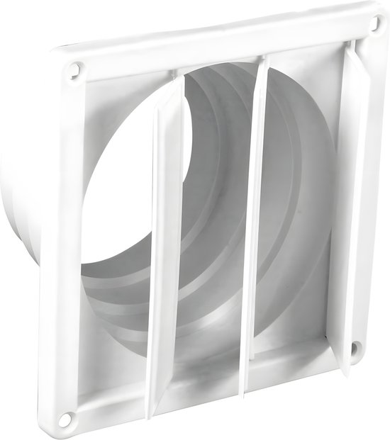Muur rooster met 3 lamellen 100-130mm - Lamellenrooster kunststof - wit ...