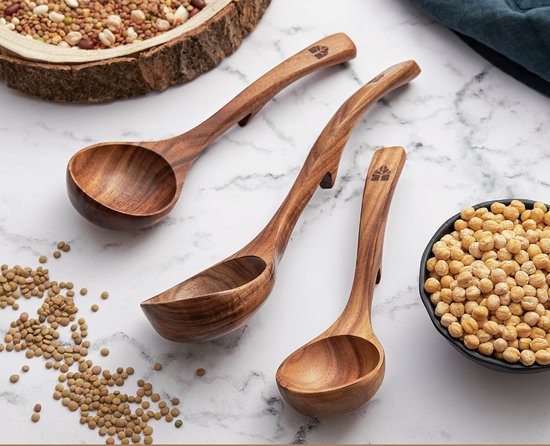 Stellar Houten soeplepelset klein en groot - Kooklepel - Soeplepel ...