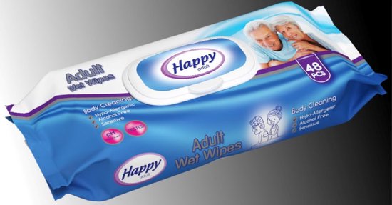 Happy Wet Wipes - Lichaamsreiniging doekjes met aloë vera en vitamine E ...