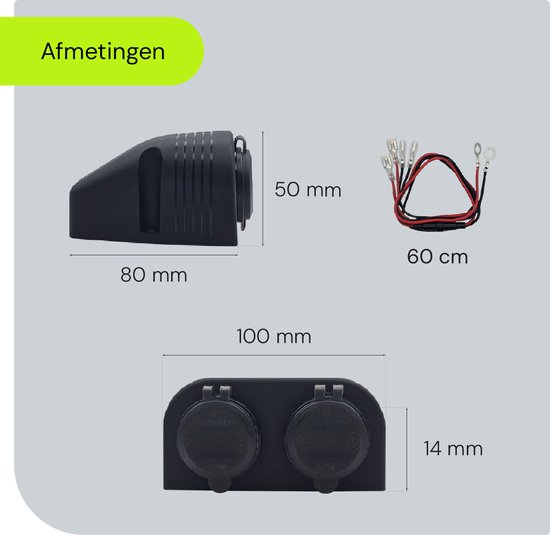 ProRide 12V USB Stopcontact 4 Poorten - Tweevoudig Opbouw - 5V/2.1A ...