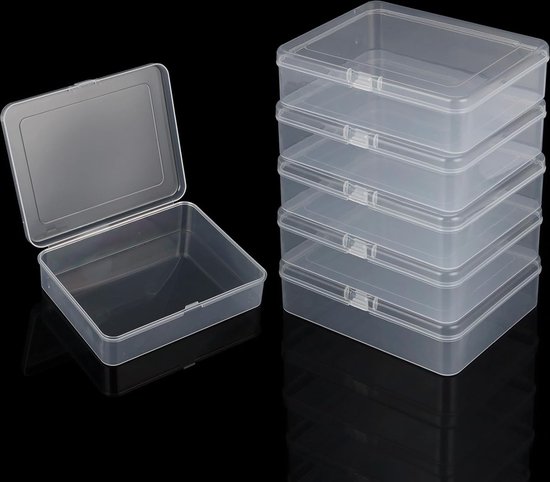 50 stuks plastic opbergdozen transparant met deksel, 12,5 x 10,2 x 3,3 ...