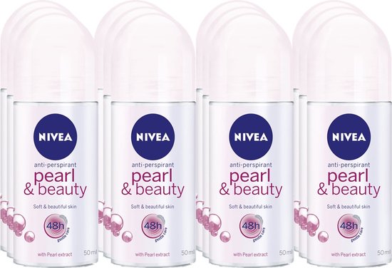 Nivea Deodorant Roller - Pearl & Beauty - Voordeelverpakking 12 x 50 ml | bol