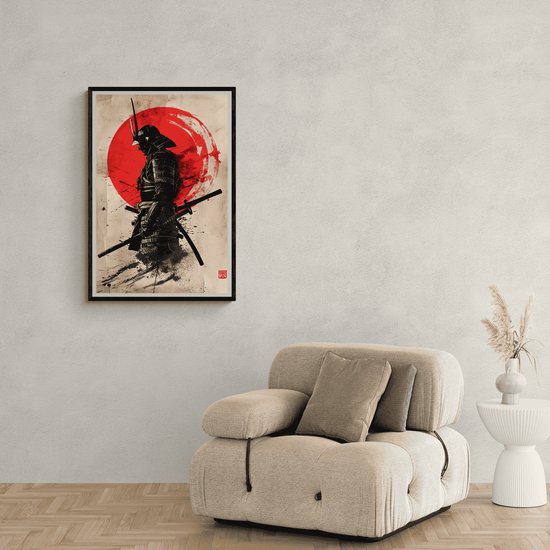 Samurai Poster | Rode Zon | Japanse Art | Oriental Poster ...