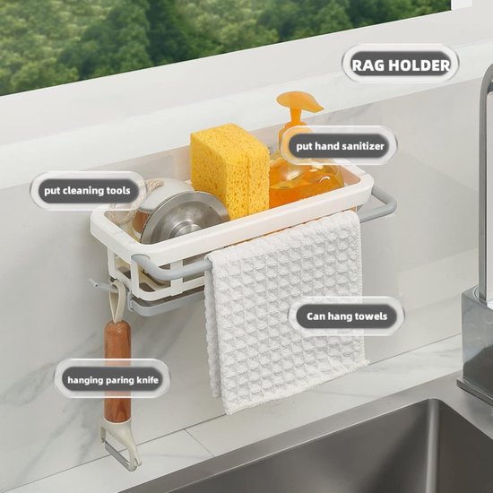 Opbergrek muur zonder boren, kruidenrek met handdoekhouder en 2 haken ...