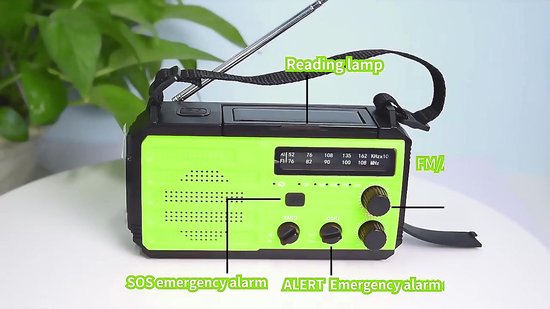 Noodradio Solar Opwindbaar - 8.000 mAh - Model 2024 - Radio op ...
