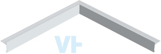 Daktrim Aluminium | 60x64 mm | Binnenhoek 500x500 mm | bol