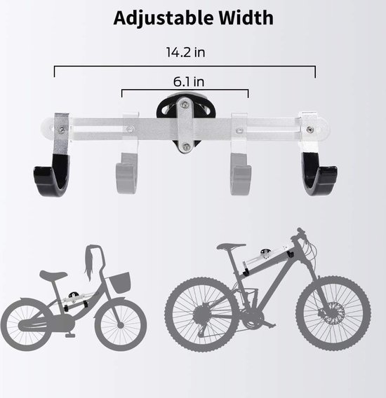 Wandhouder voor fiets, fiets, indoor, opbergrek, tot 25 kg, hanger voor ...