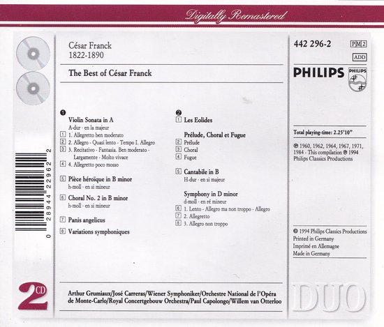 2CD The Best of César Franck - César Franck - Royal Concertgebouw ...