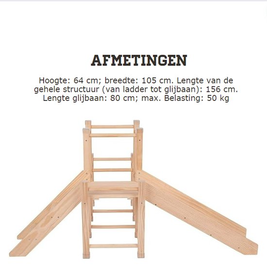 Klimtoren Met Glijbaan - Klimboog Hout Klimmen, Kruipen, Glijden, en Eindeloos Plezier... | bol