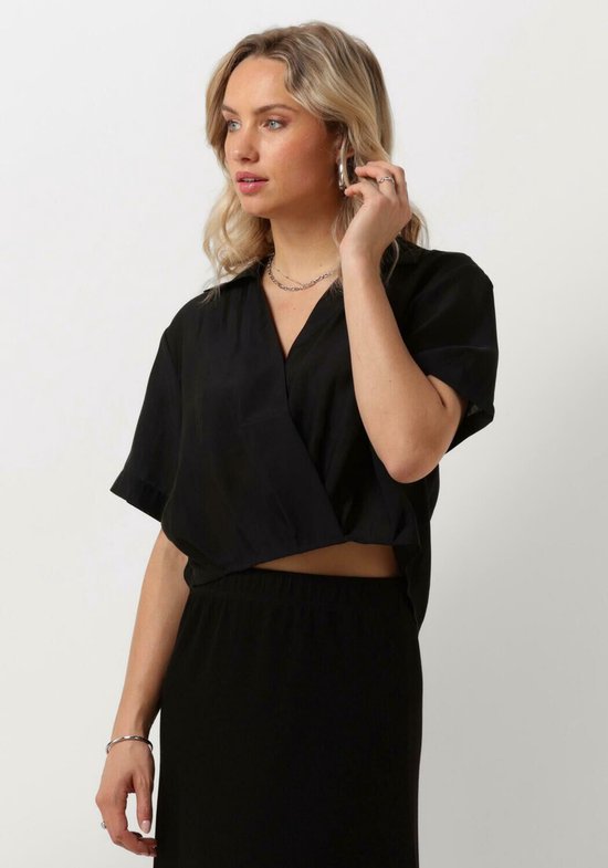 Another Label Dani Top S/s Tops & T-shirts Dames - Shirt - Zwart - Maat ...