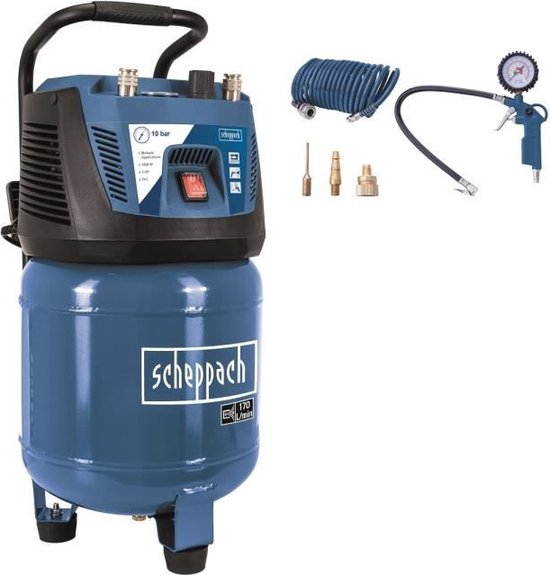 Vertical Scheppach HC25V 24L Compressor - 1500W - 10Bar (geleverd met 5 ...