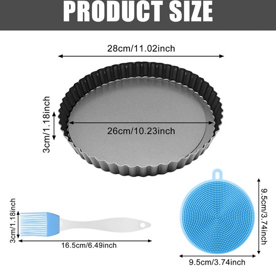 Taartvorm met hefbodem, 28 cm, taartvorm met siliconen ...