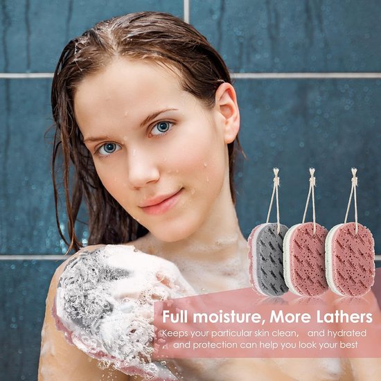 3 Pcs Bad Spons Voor Vrouwen, Spons Loofah Body Scrubber Diepe ...