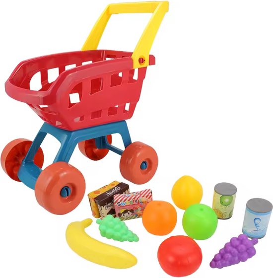 MiniMartMates -Winkelkar voor kinderen-Gevulde winkelkar- Speelgoed ...